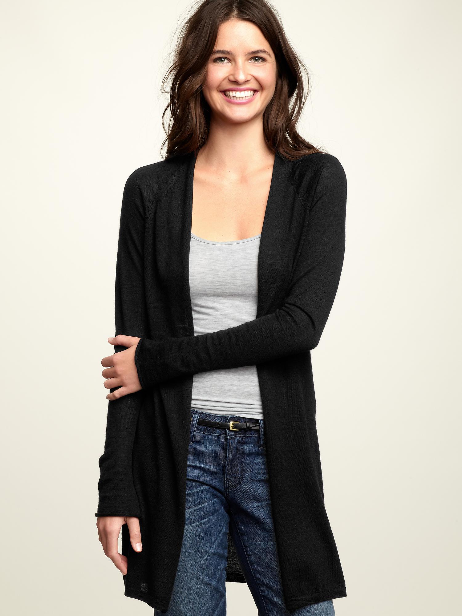 Long open-front cardigan | Gap