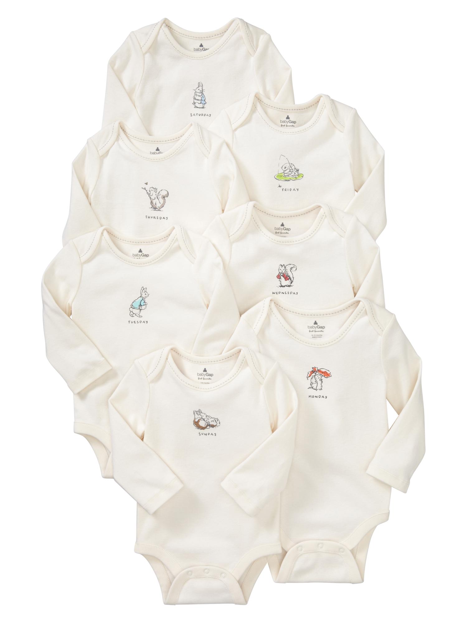 Peter Rabbit™ days of the week bodysuit (7-pack) | Gap