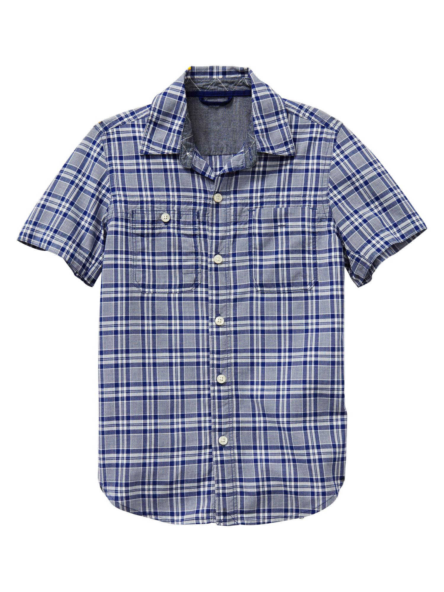 Short-sleeve checkered plaid shirt | Gap