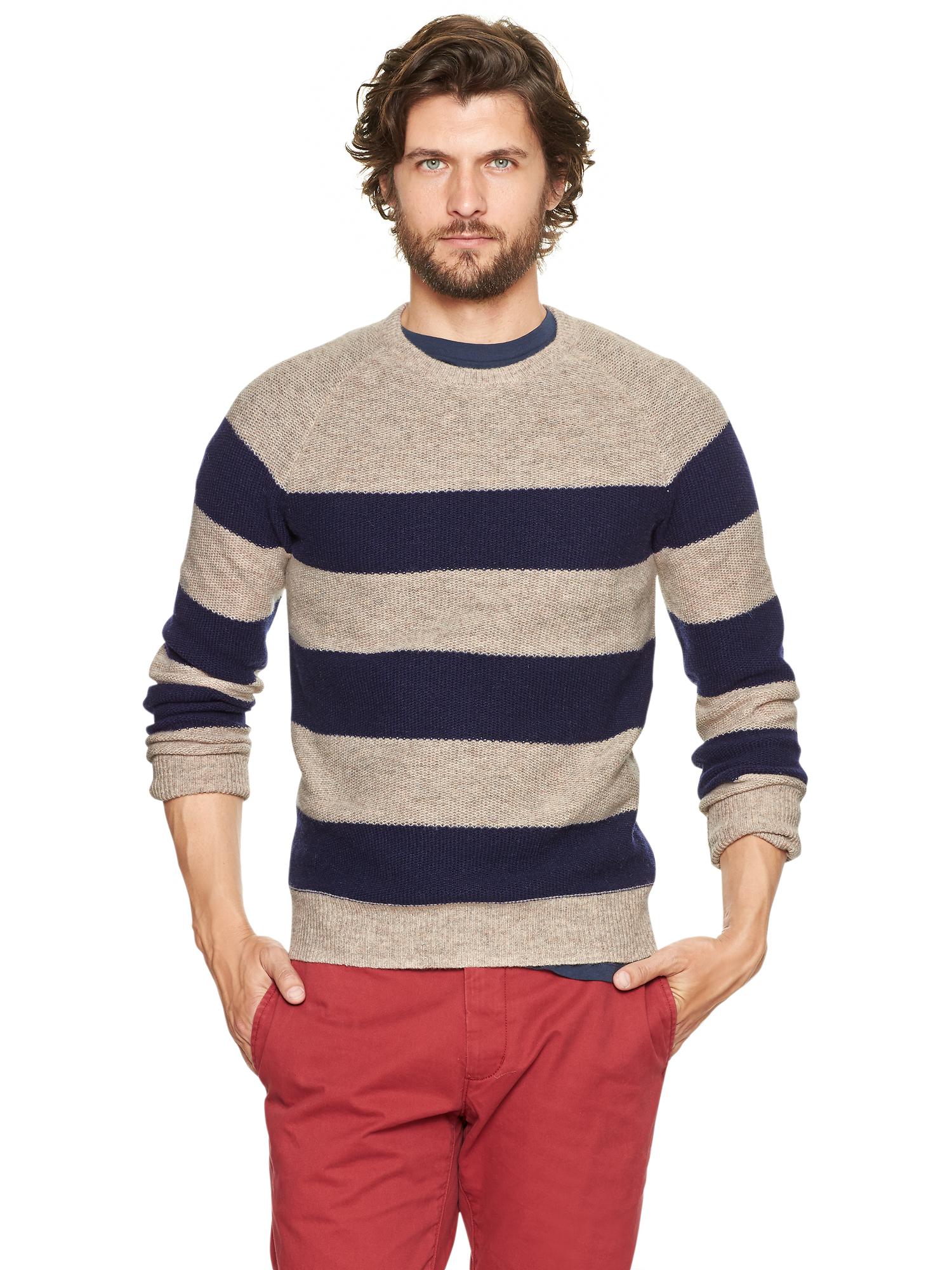 Lambswool rugby striped sweater | Gap