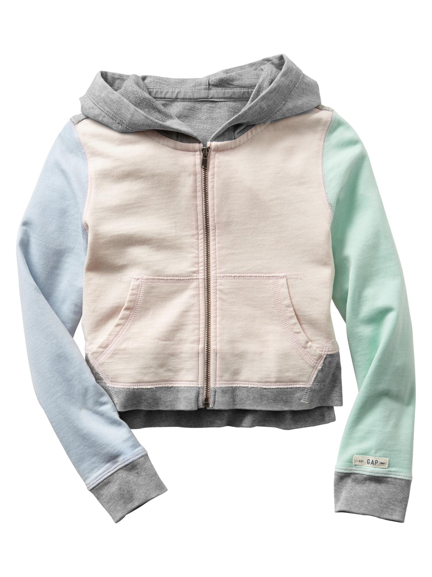 Shrunken colorblock zip hoodie | Gap