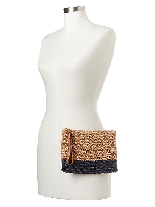Colorblock straw clutch | Gap