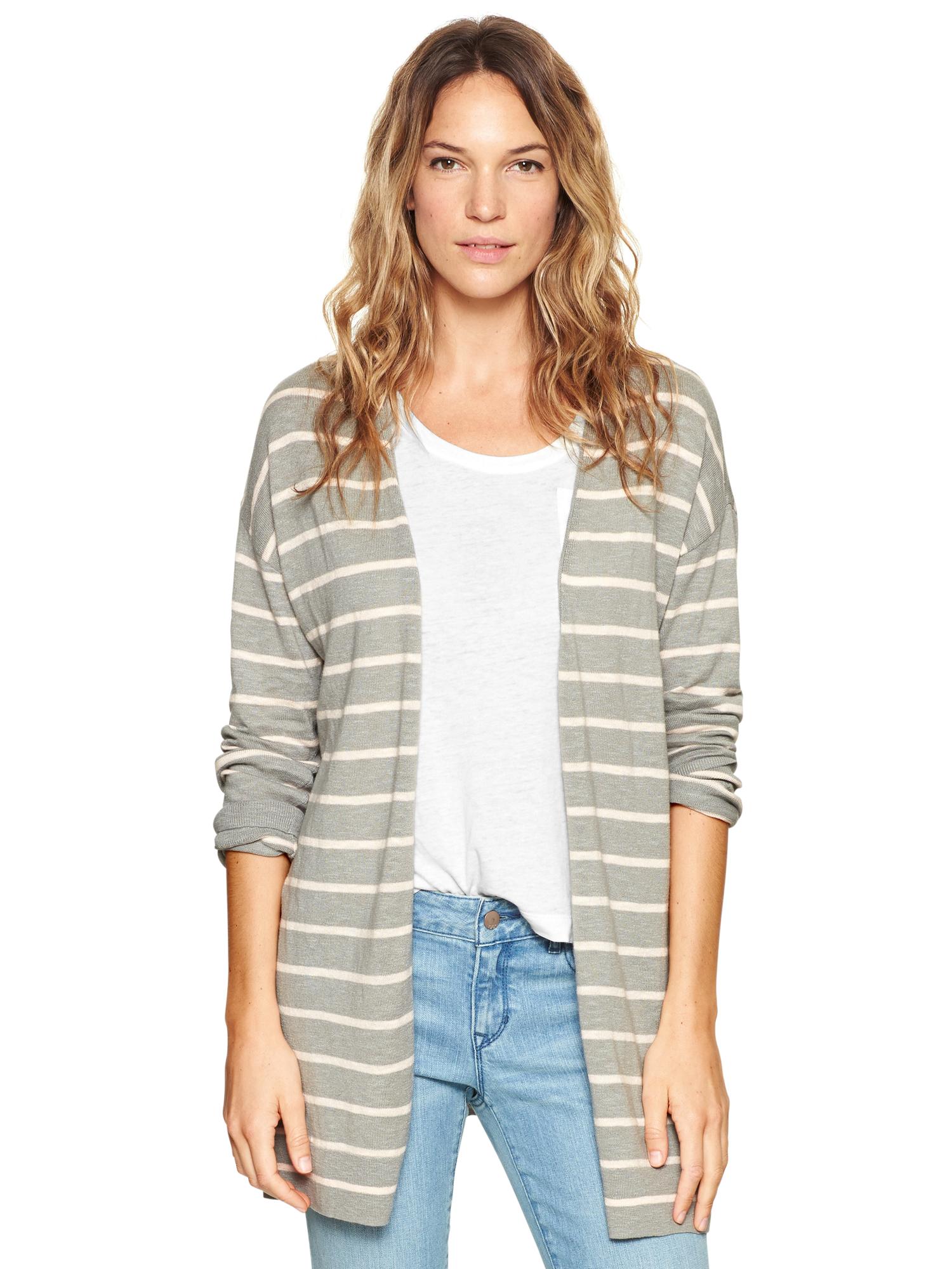 Stripe open-front cardigan | Gap
