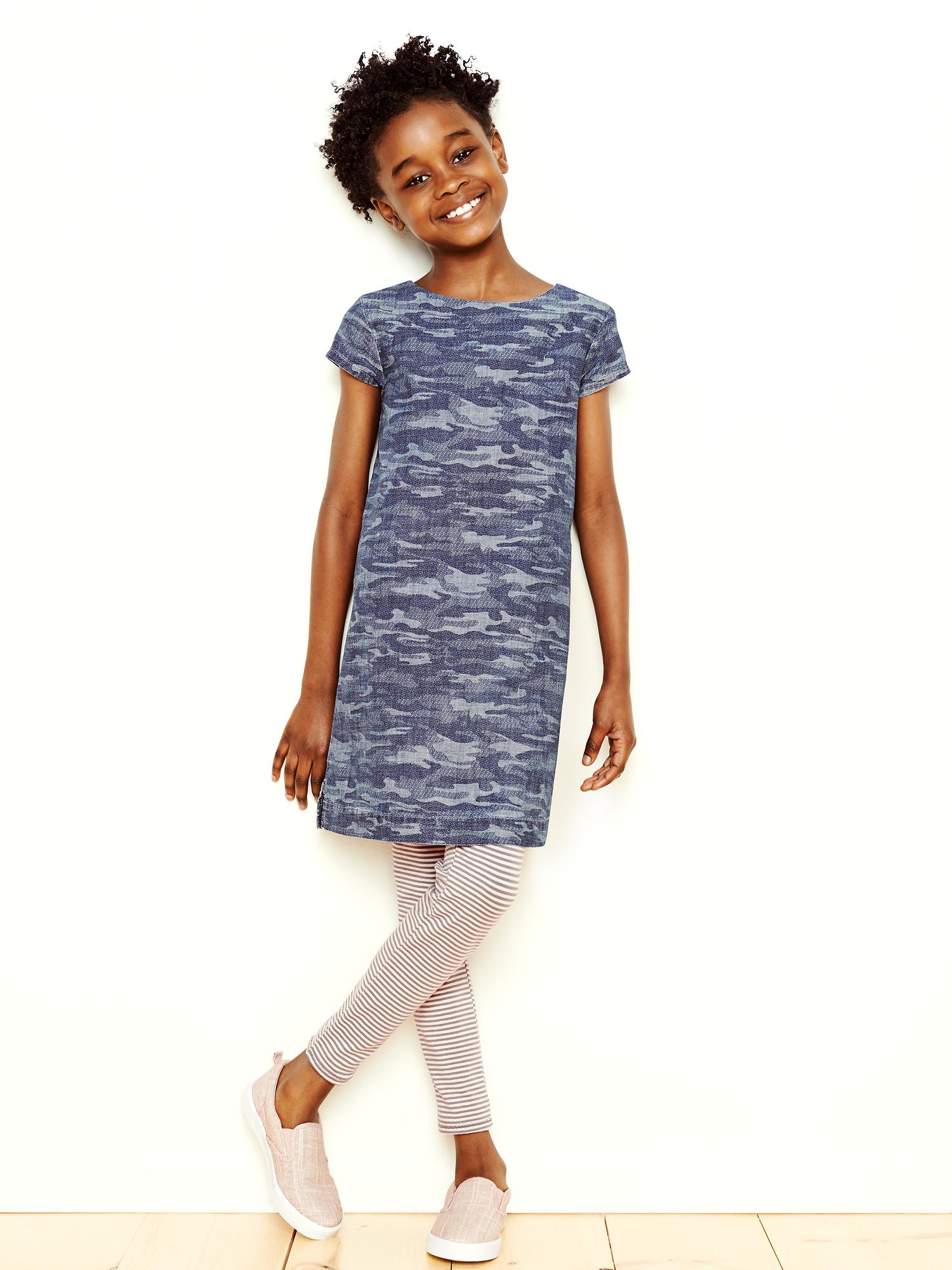 Camo chambray shift dress | Gap