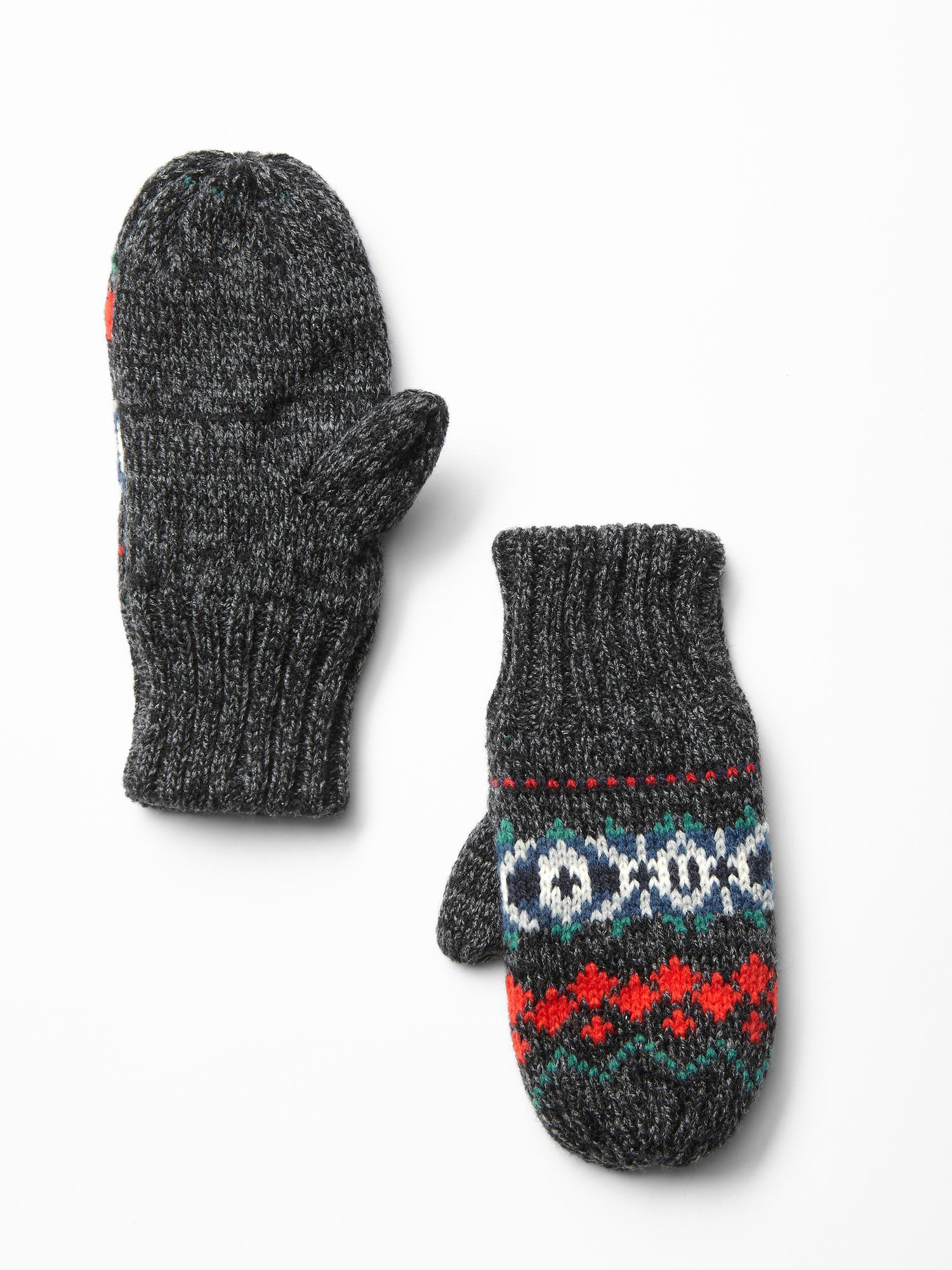 Intarsia fair isle mittens | Gap