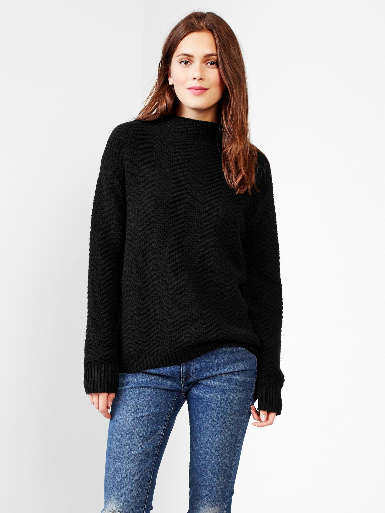 Zig-zag mockneck sweater | Gap