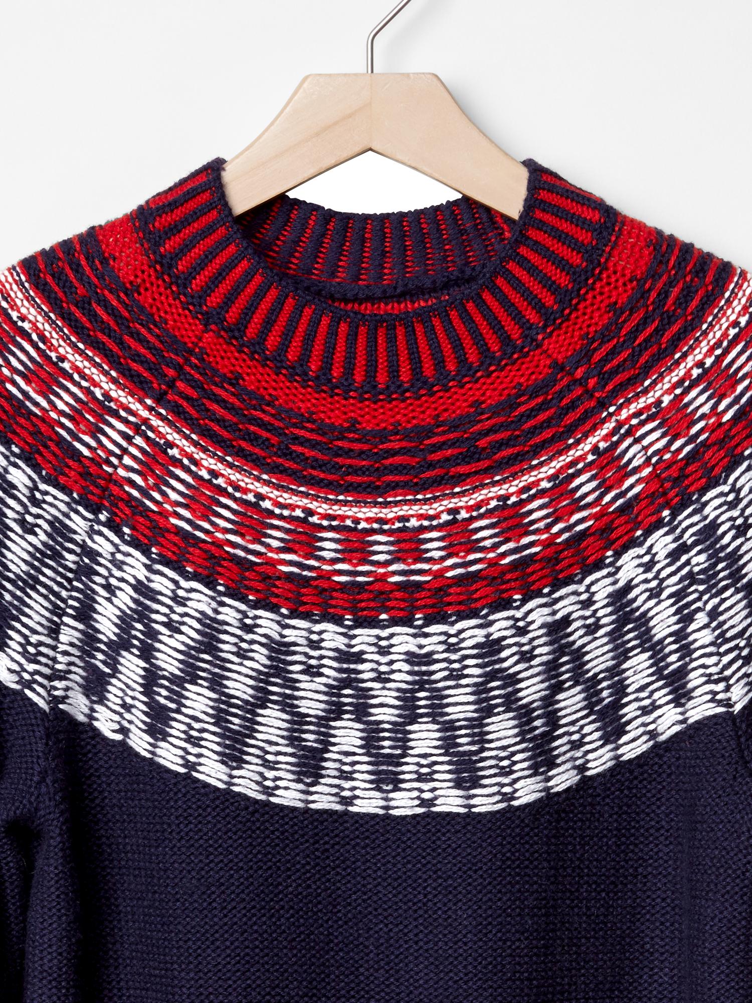 Reverse fair isle mockneck sweater | Gap