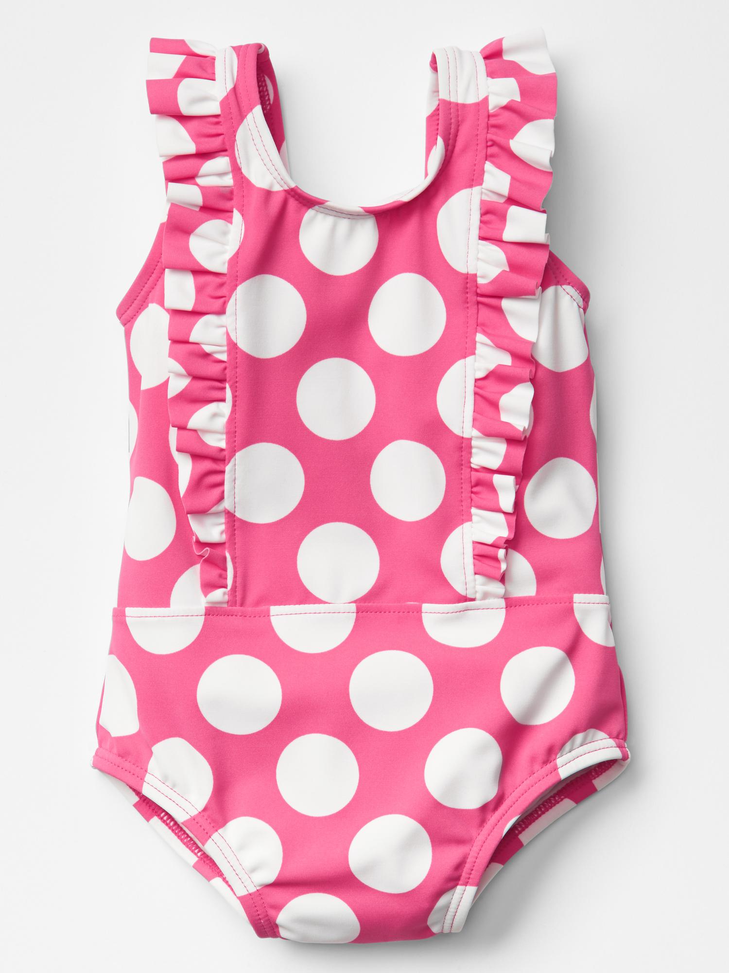 Printed ruffle swim one-piece | Gap
