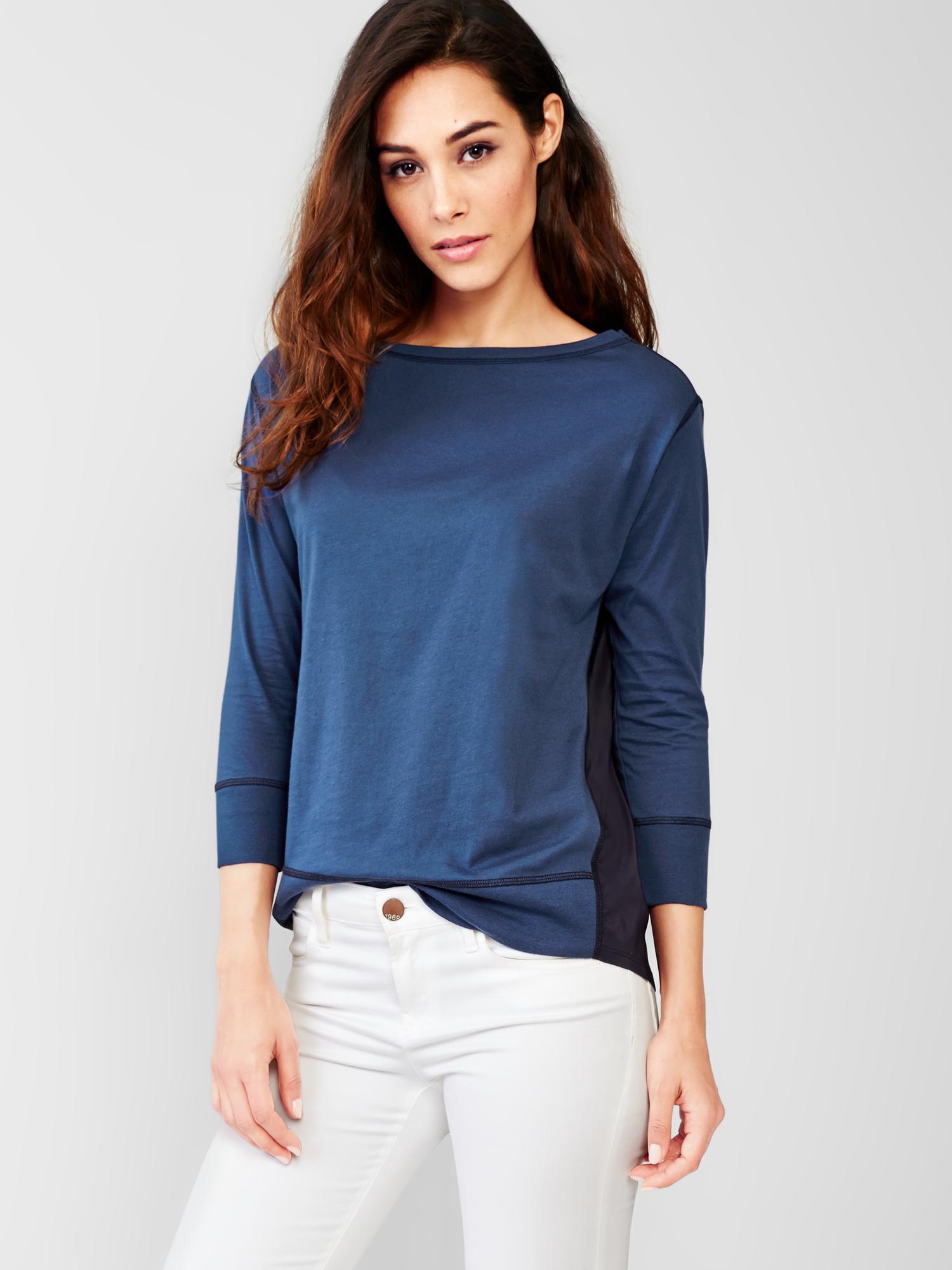 Mix-fabric tee | Gap