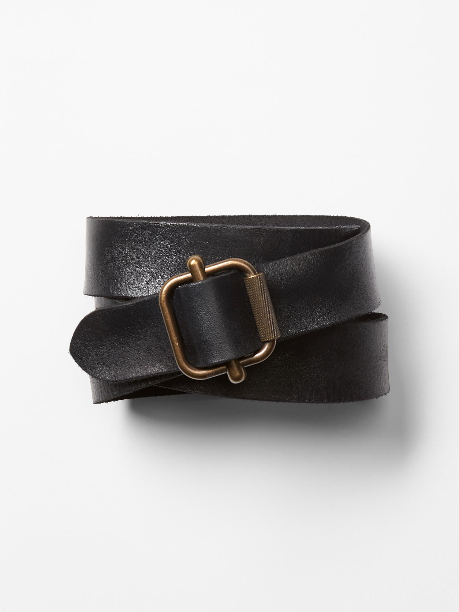 Square bar leather belt | Gap