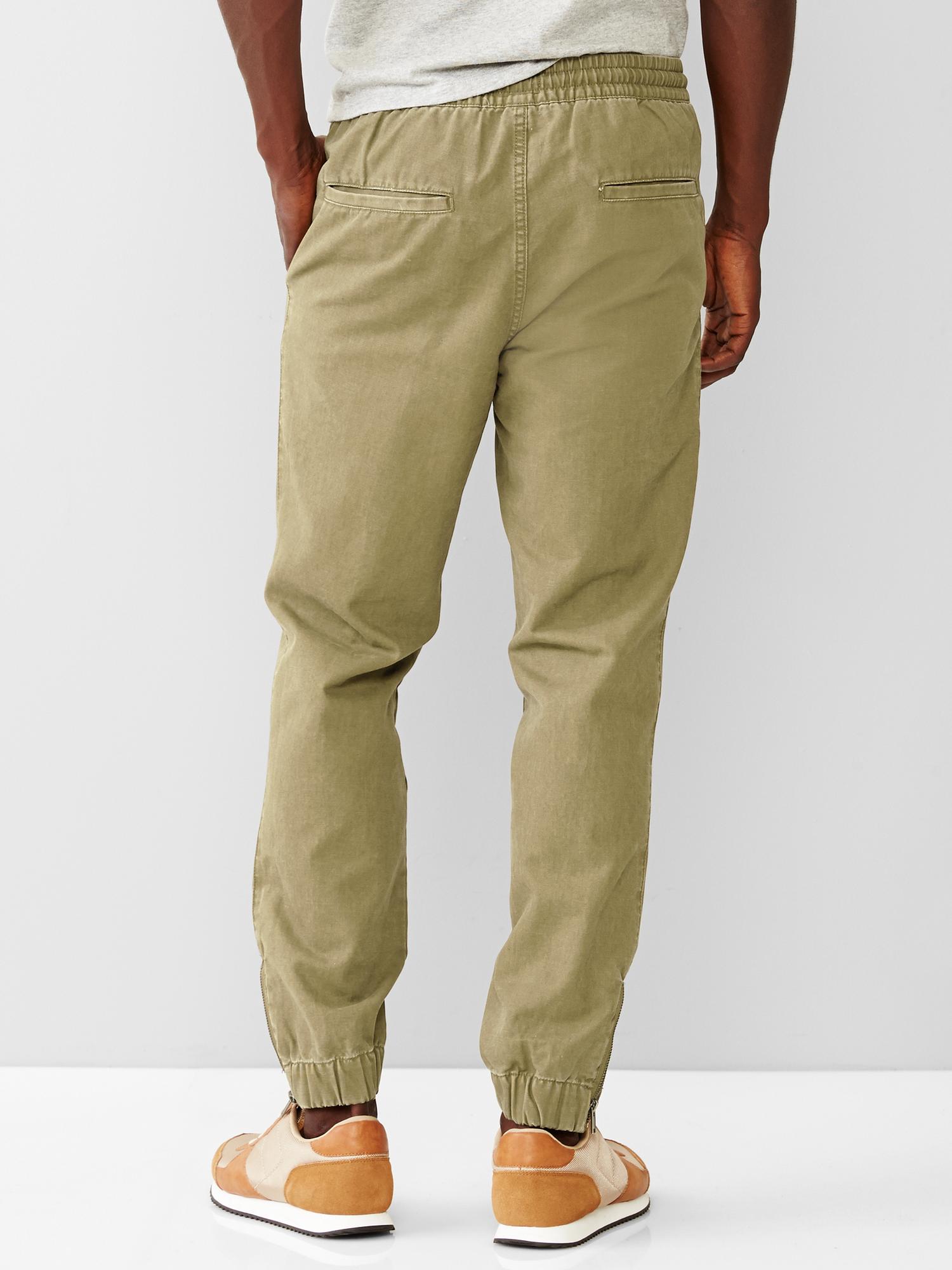 Canvas zip joggers | Gap