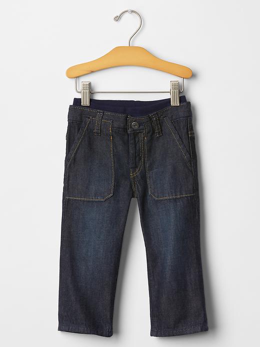 Pull-on utility straight jeans | Gap
