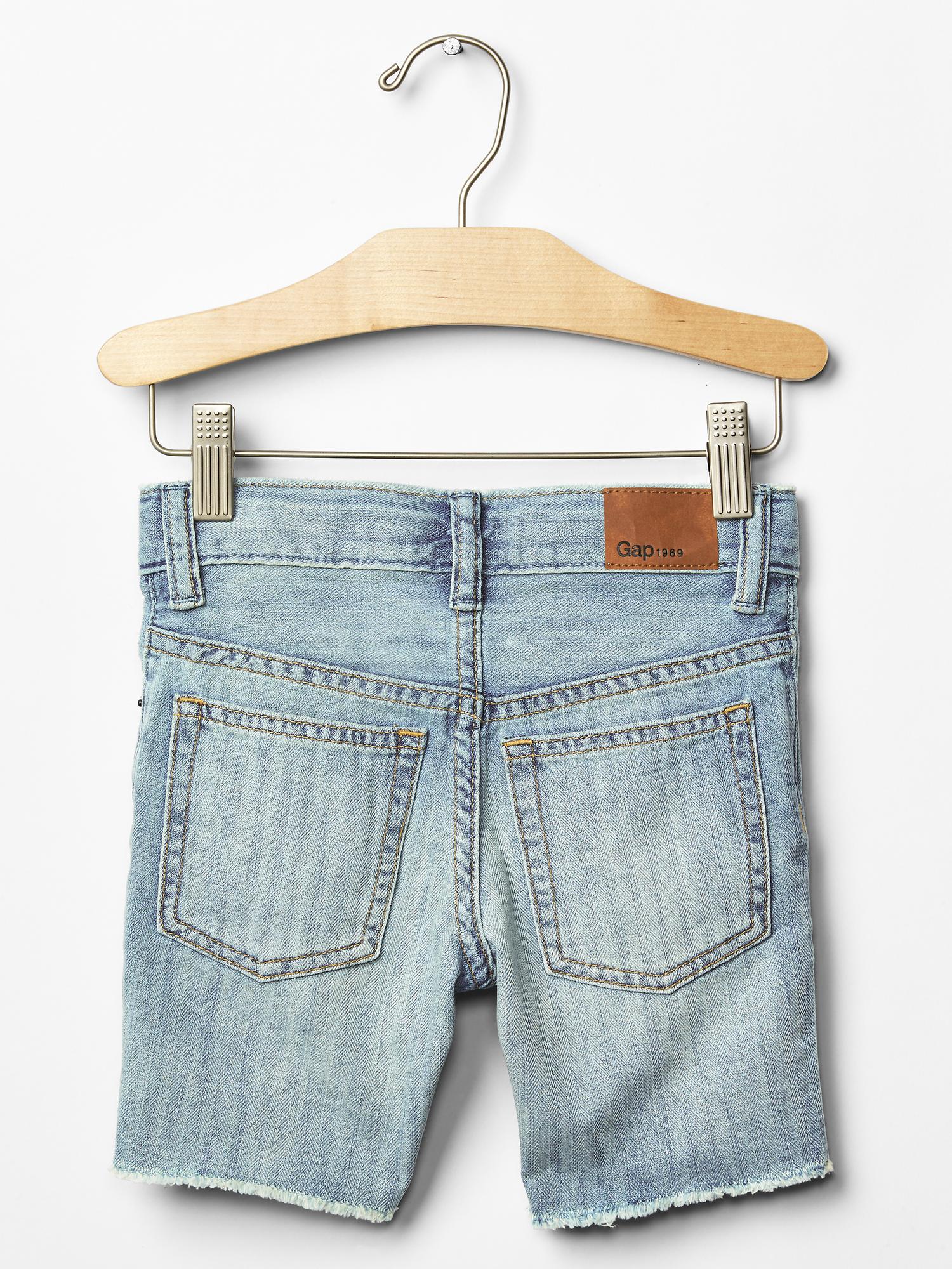Rip & repair patch denim shorts | Gap