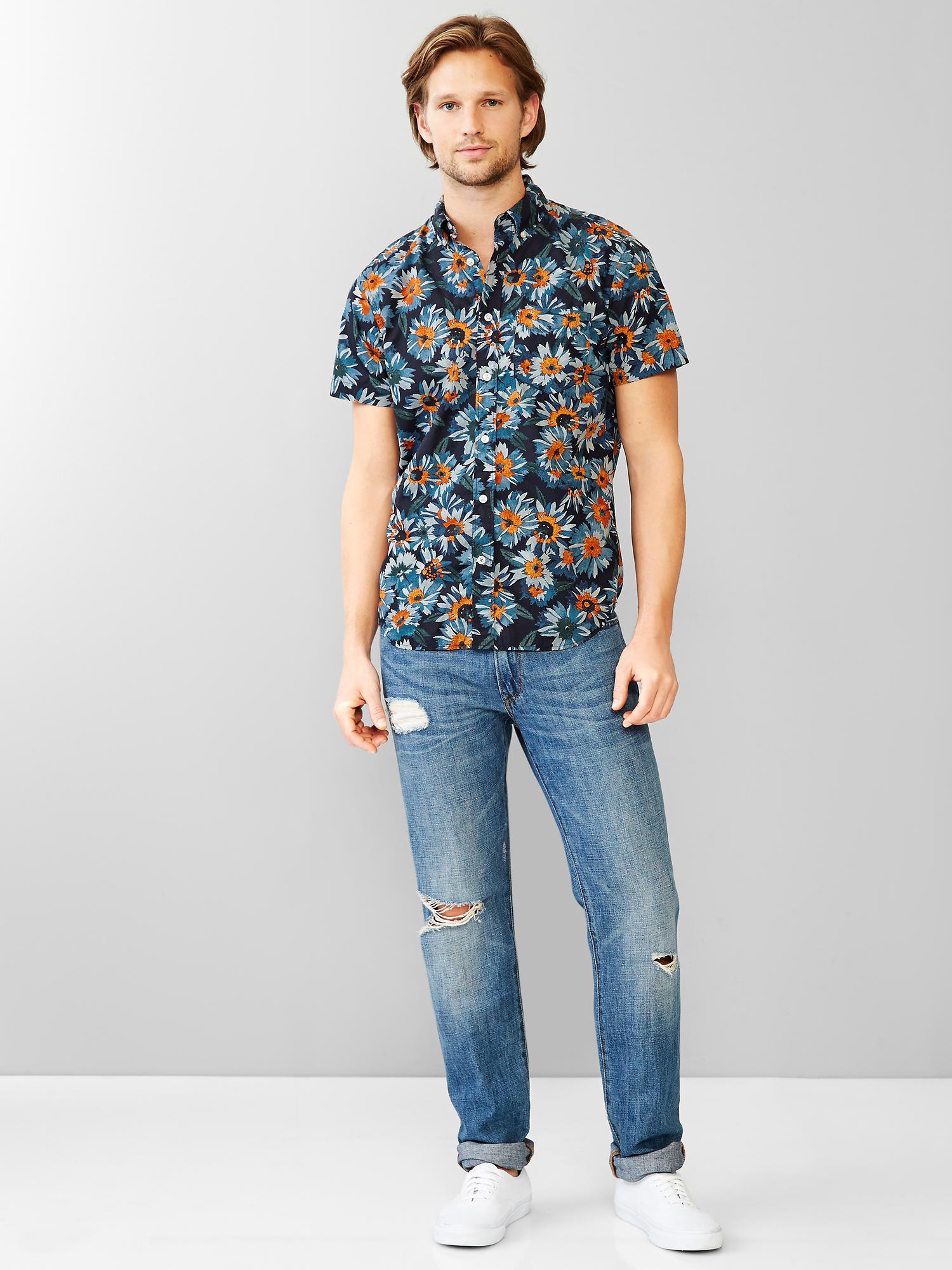 Lived-in paint floral shirt | Gap
