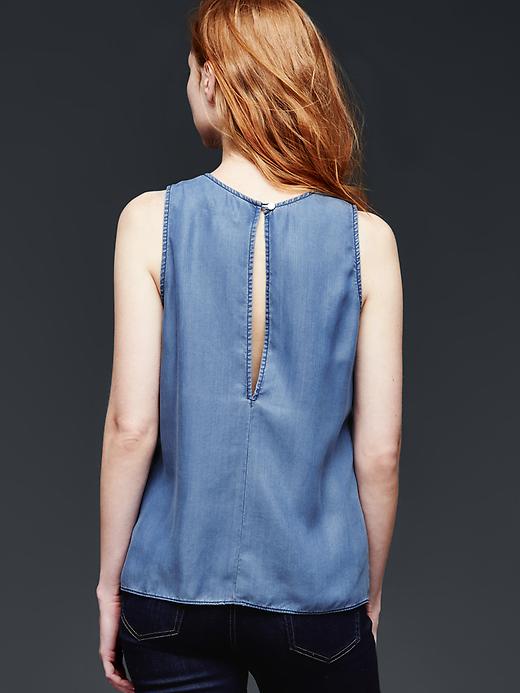 1969 Tencel® denim sleeveless keyhole top | Gap