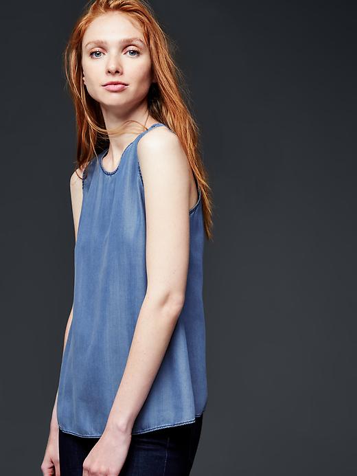 1969 Tencel® denim sleeveless keyhole top | Gap