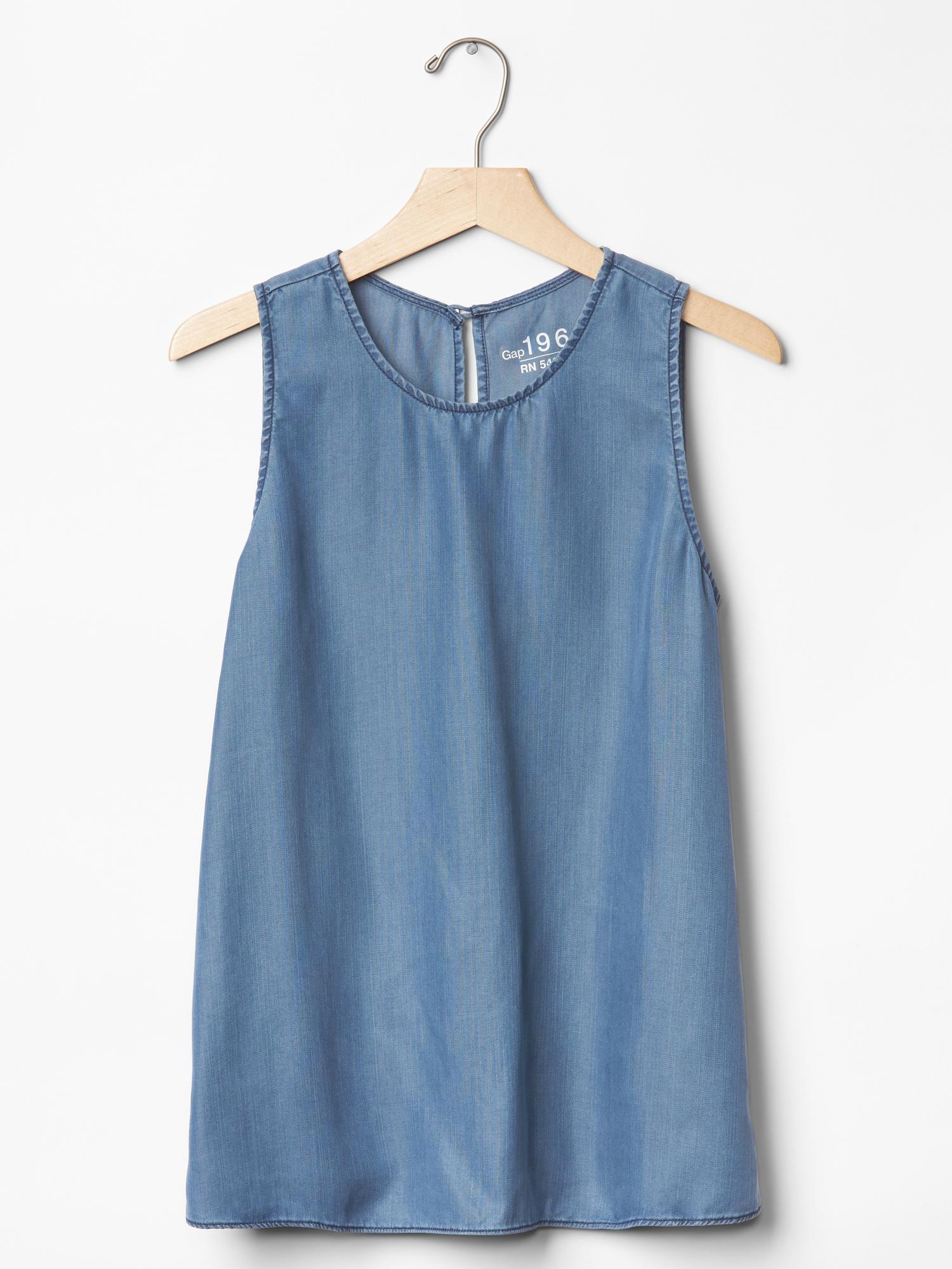 1969 Tencel® denim sleeveless keyhole top | Gap