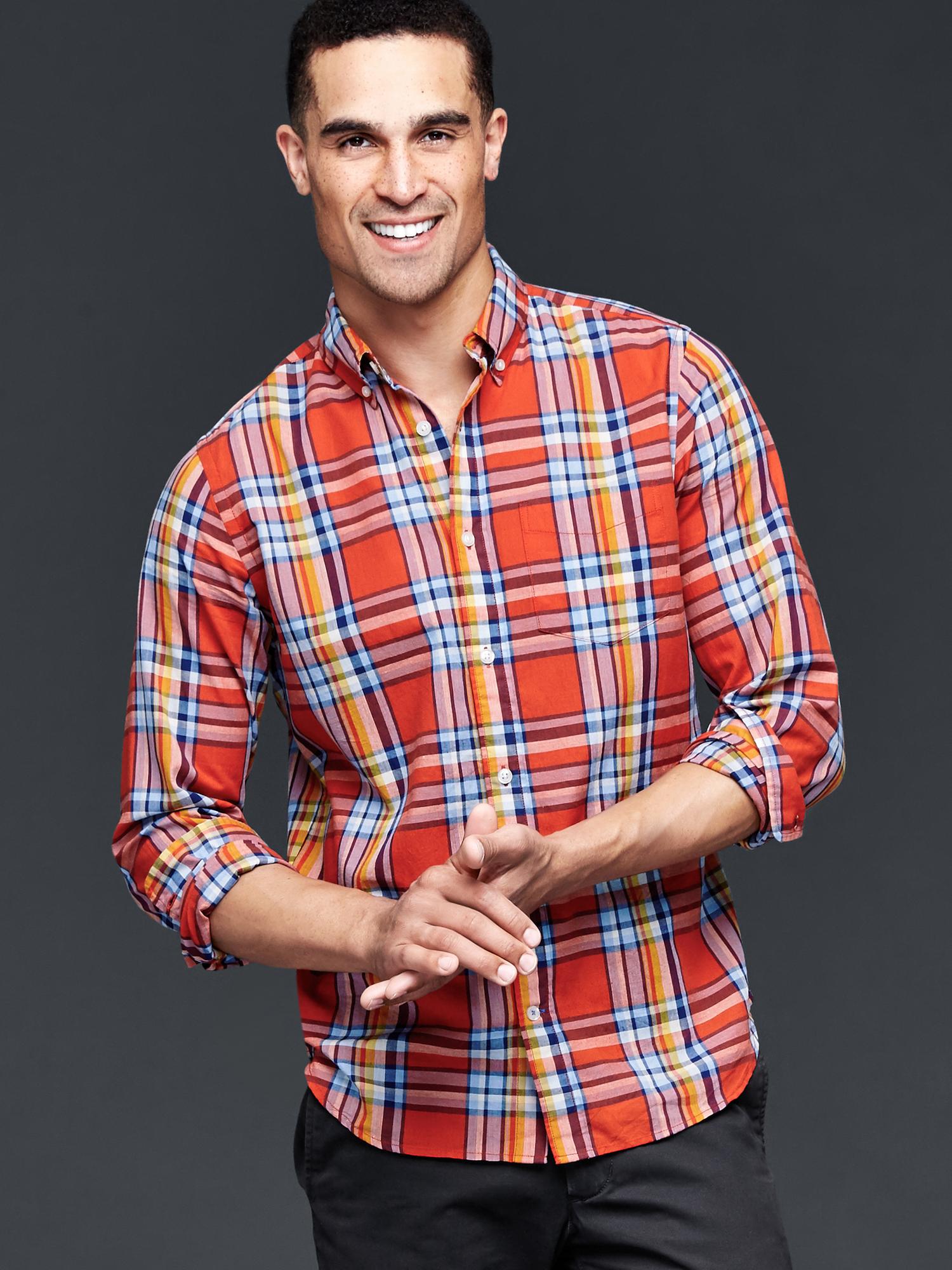 Lived-in maker plaid shirt | Gap