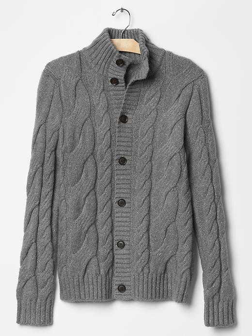 Cable knit mockneck button sweater | Gap