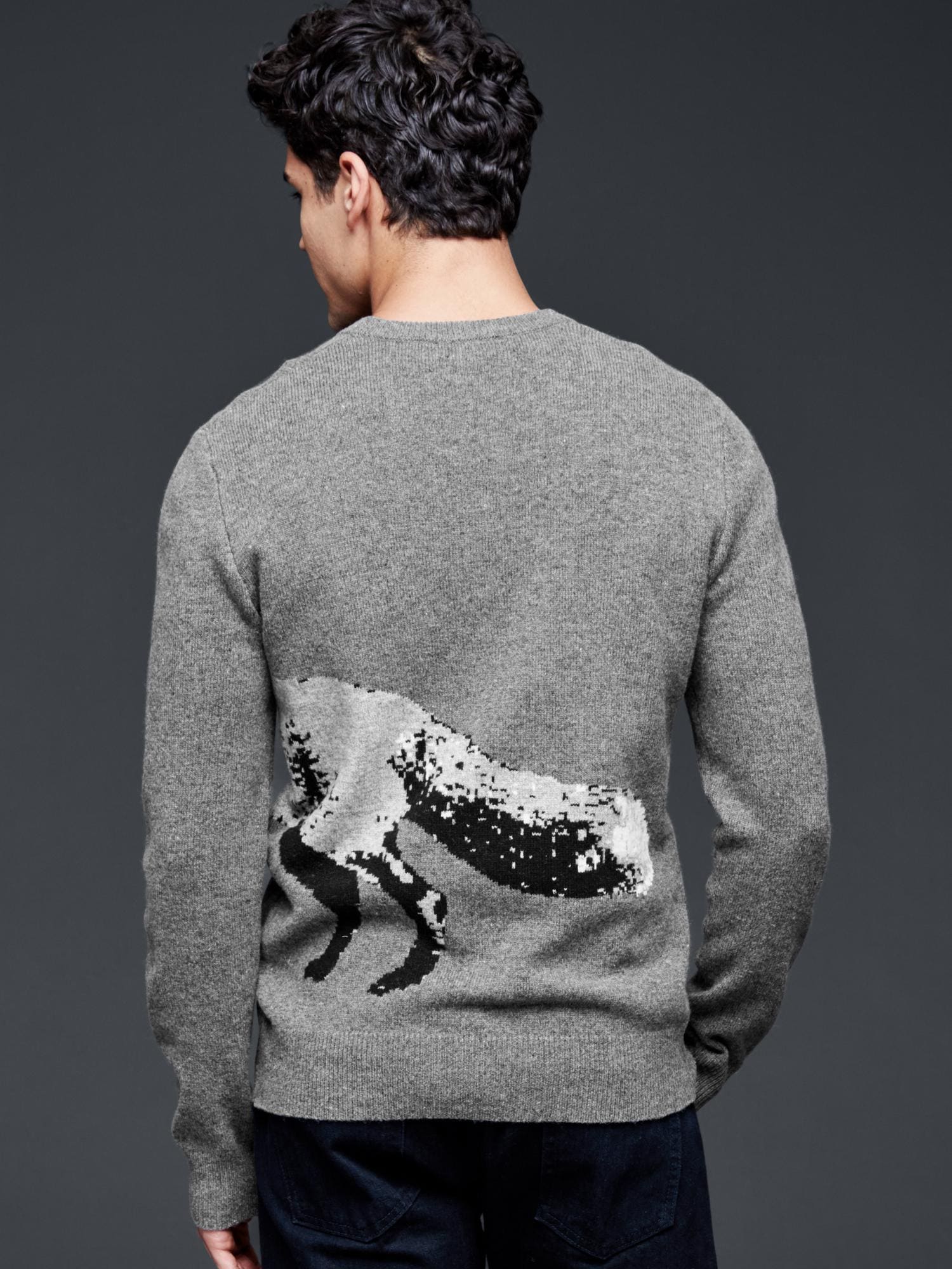 Fox lambswool crew sweater | Gap