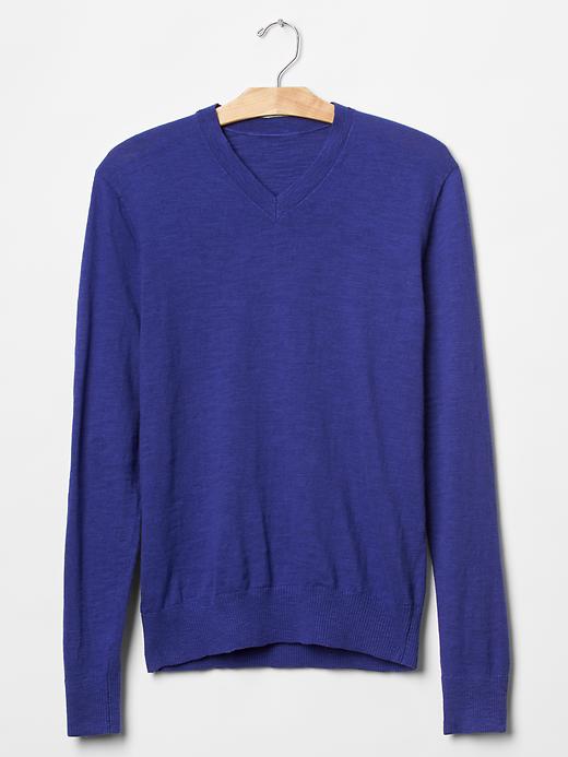 Cotton slub V-neck sweater | Gap