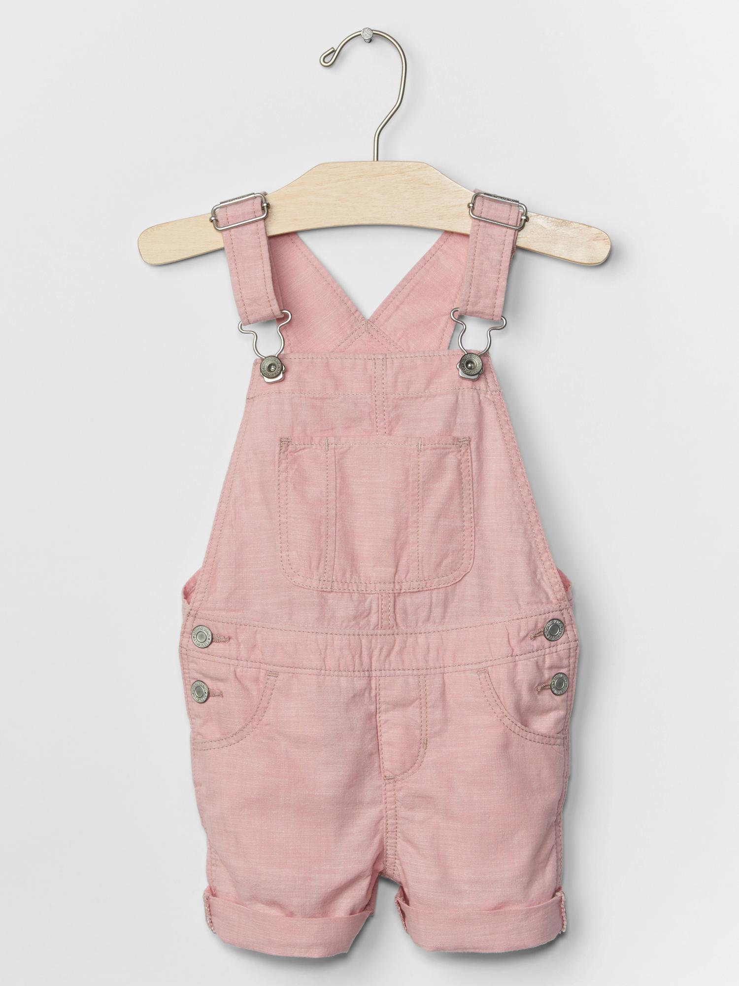 1969 pink chambray denim shortalls | Gap