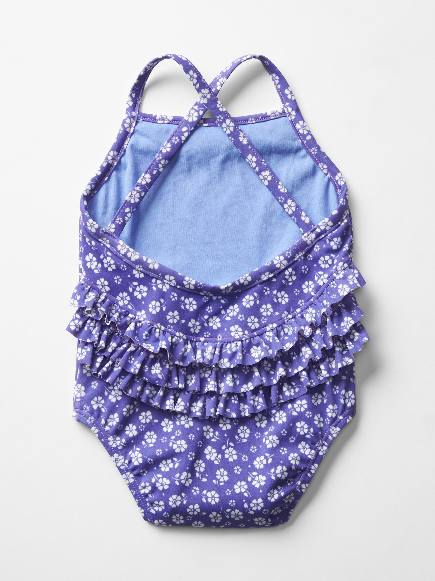 Ruffle floral swim one-piece | Gap