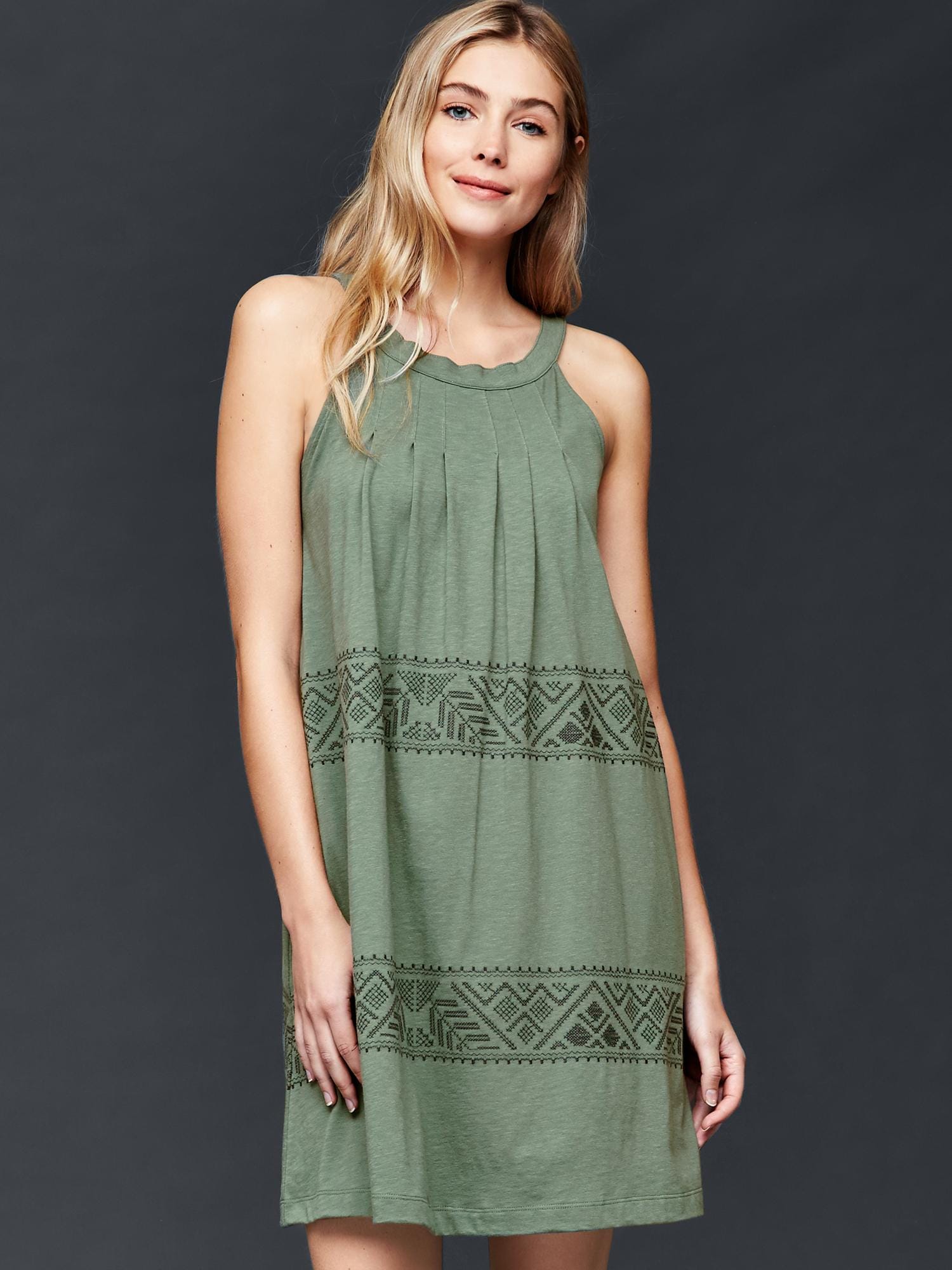 Pleated slub dress | Gap