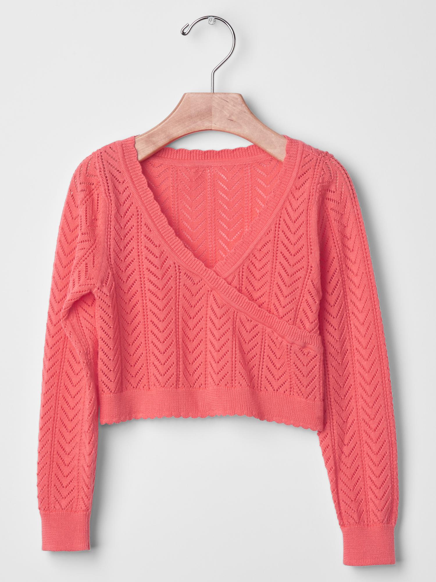 Pointelle wrap sweater | Gap
