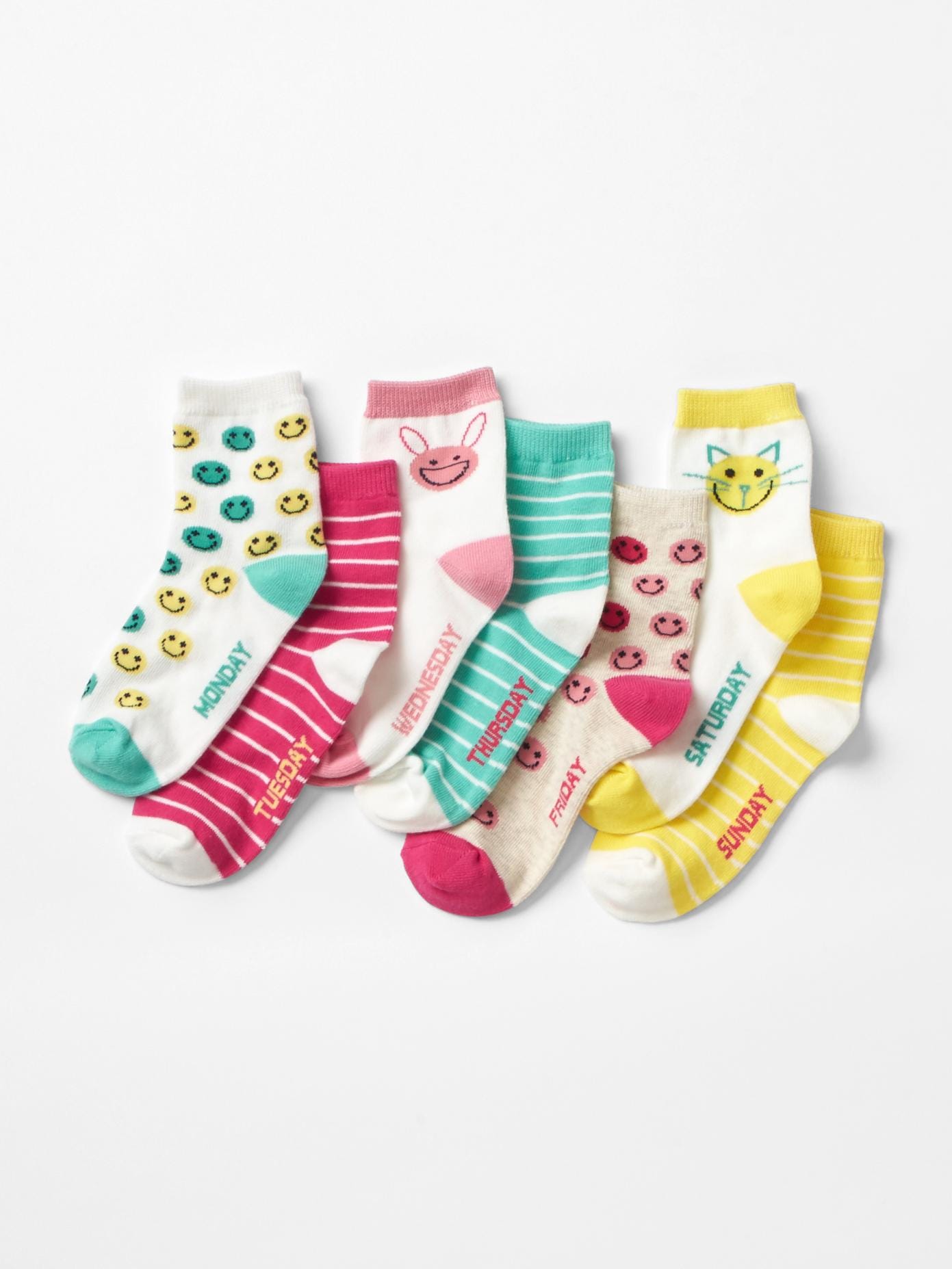Happy face days-of-the-week socks (7-pack) | Gap