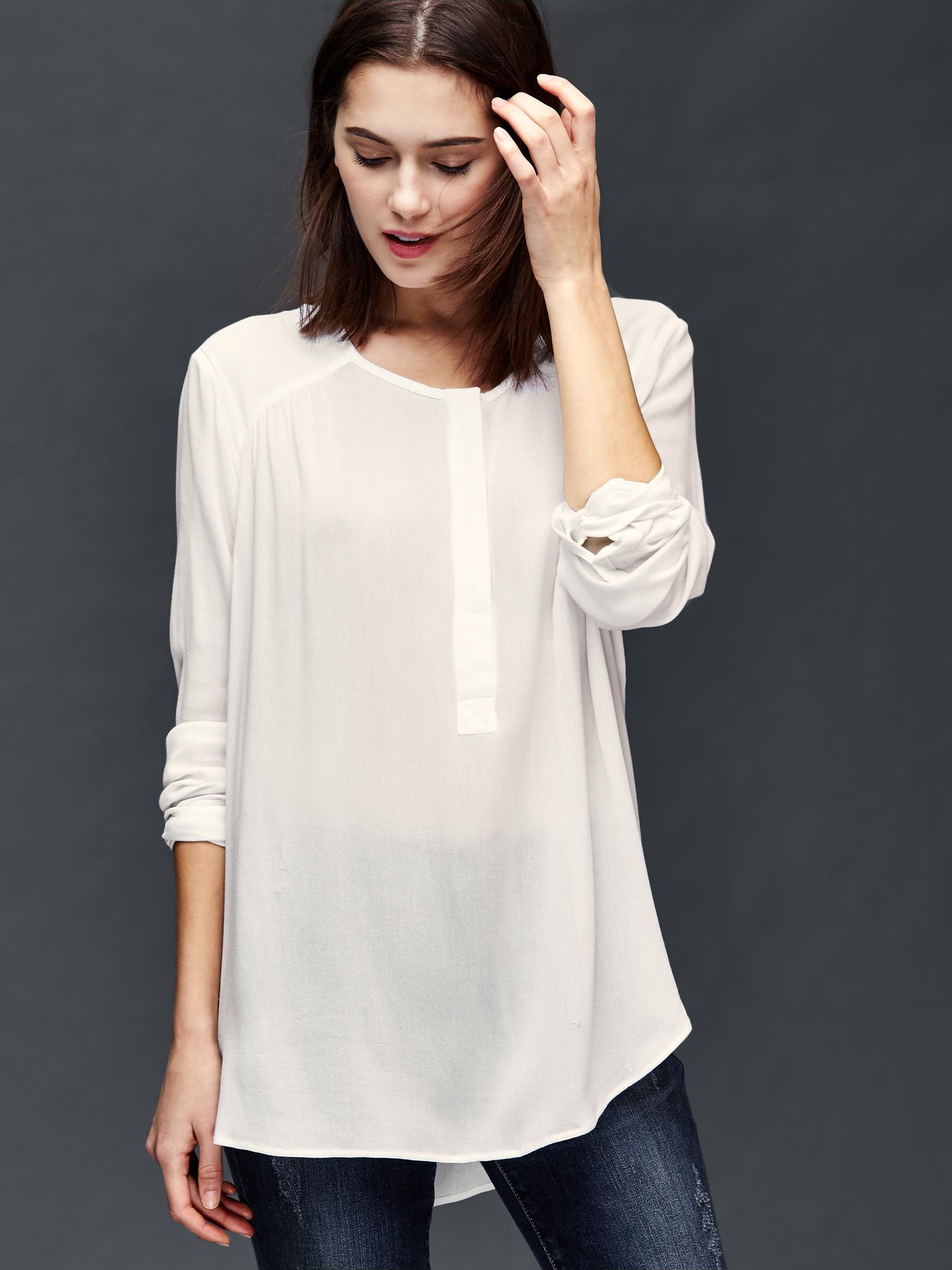 Shirred long sleeve blouse | Gap
