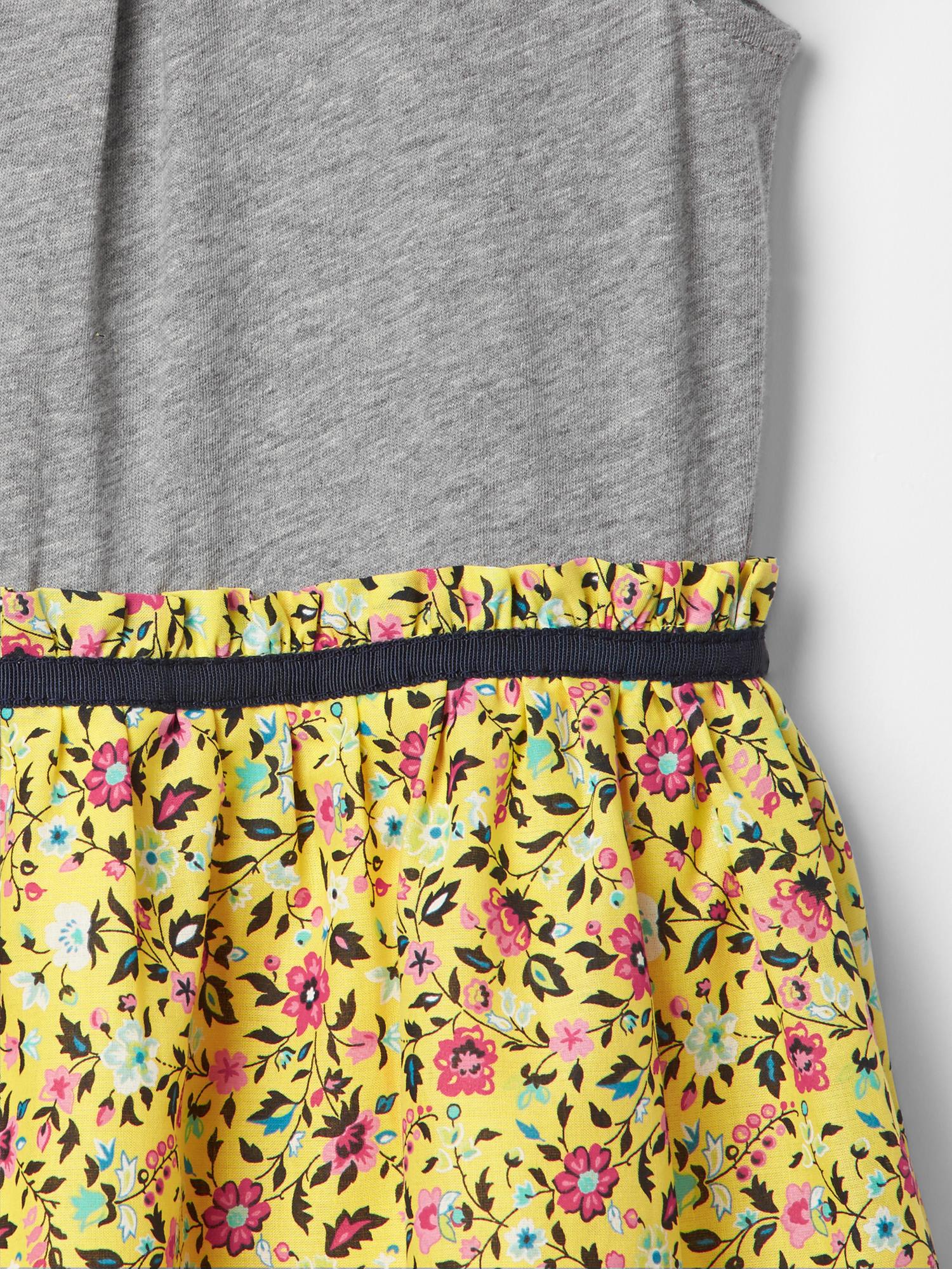 Mix-fabric flutter dress | Gap