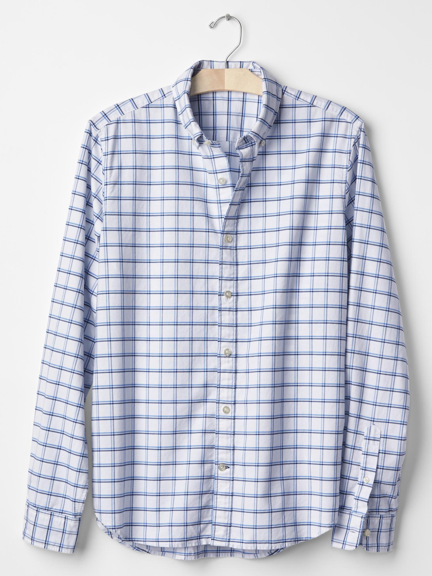 Oxford windowpane slim fit shirt | Gap
