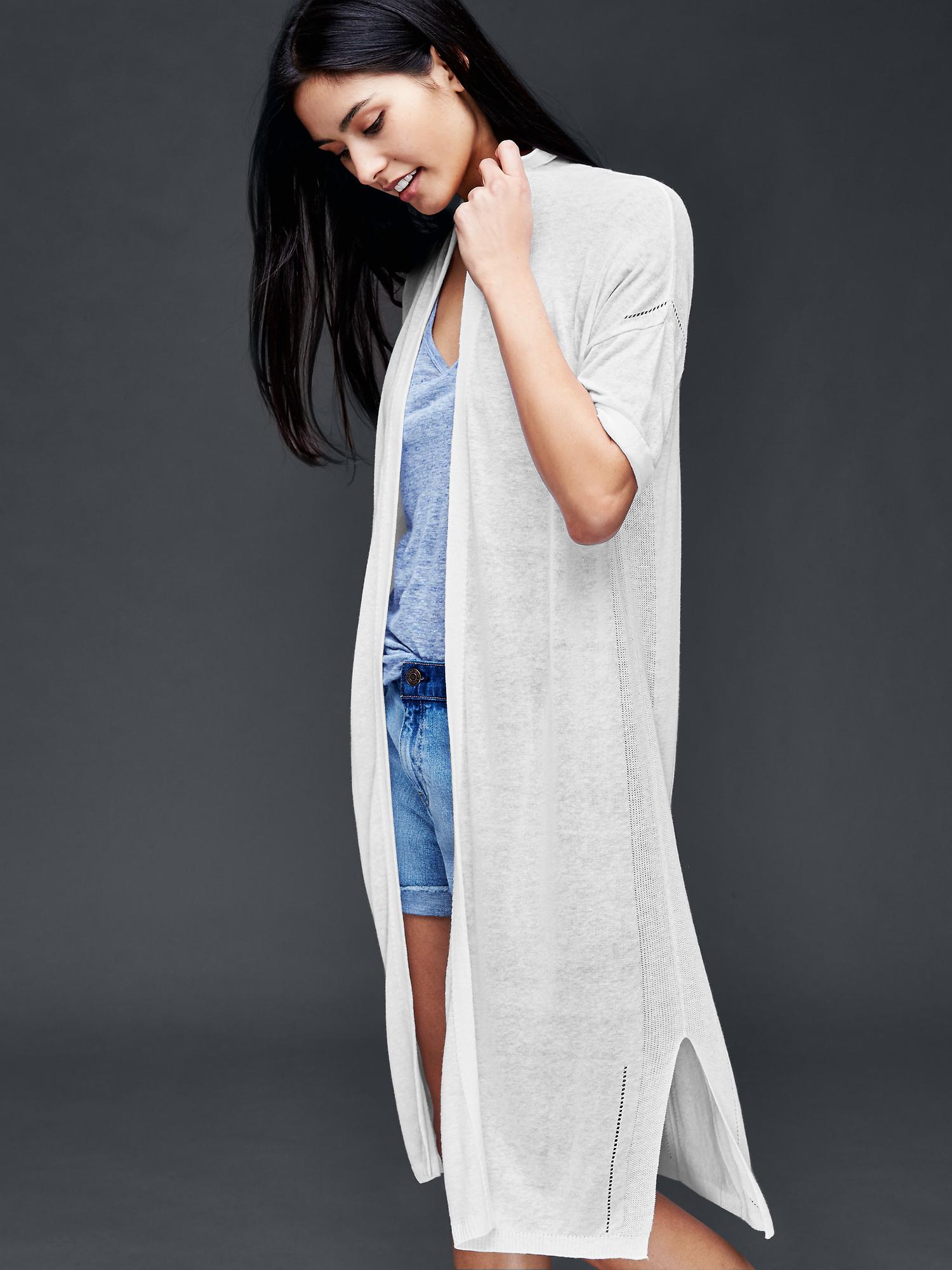 Open front half sleeve duster | Gap