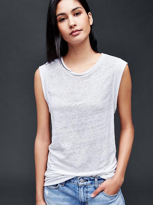 Linen muscle tank | Gap