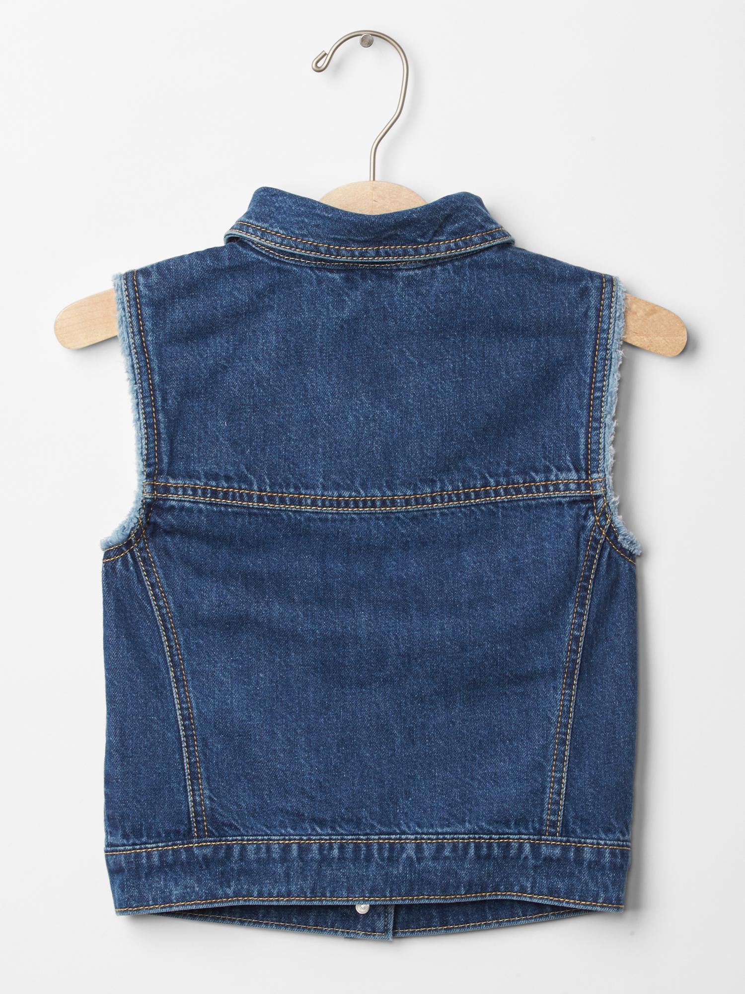 1969 frayed denim vest | Gap