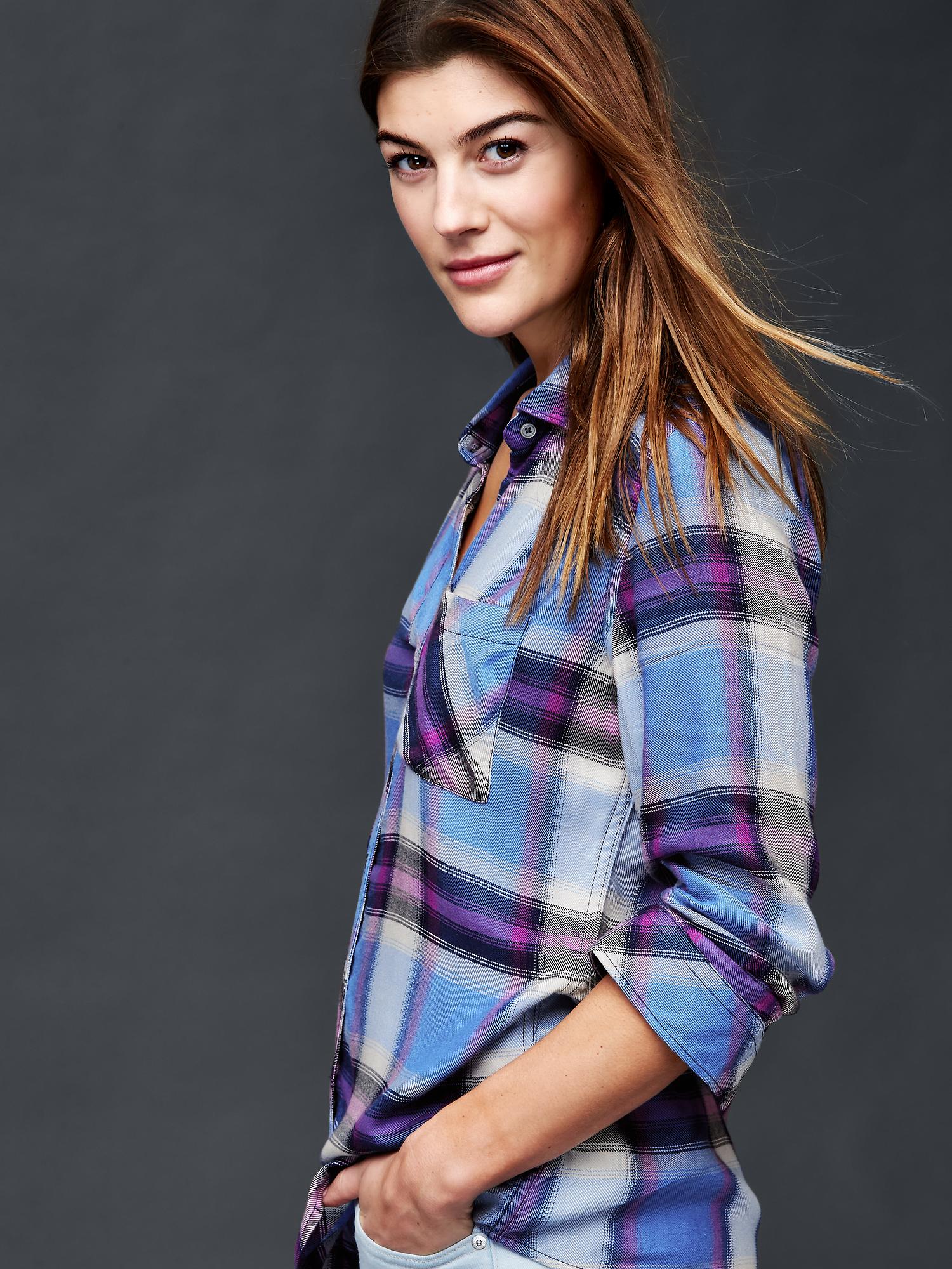 Soft plaid boyfriend shirt | Gap