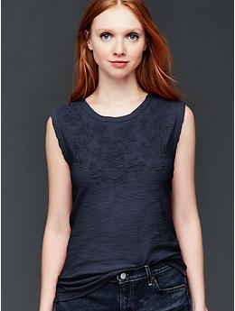 Embroidered muscle tank | Gap