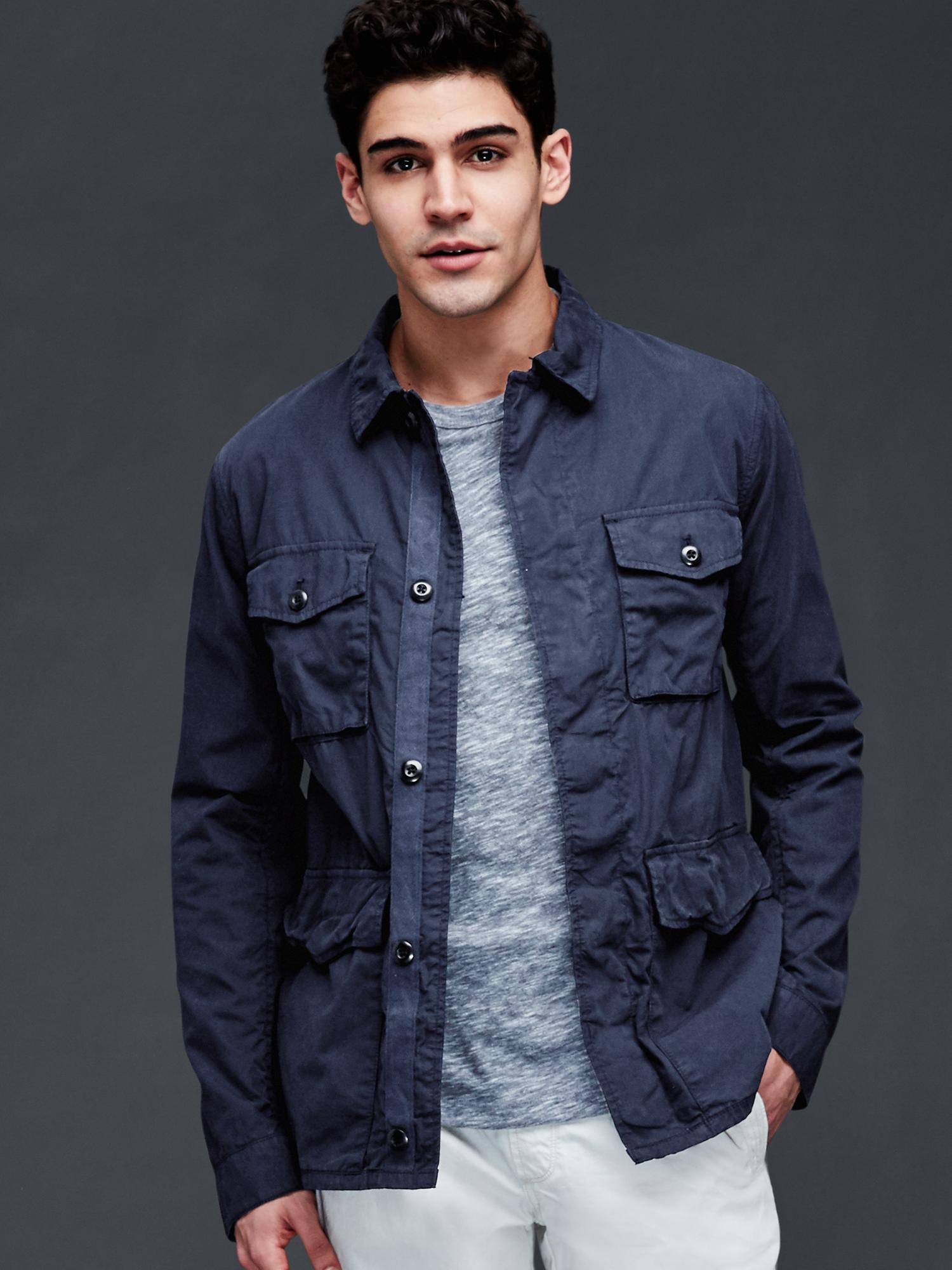 Lightweight poplin fatigue jacket | Gap