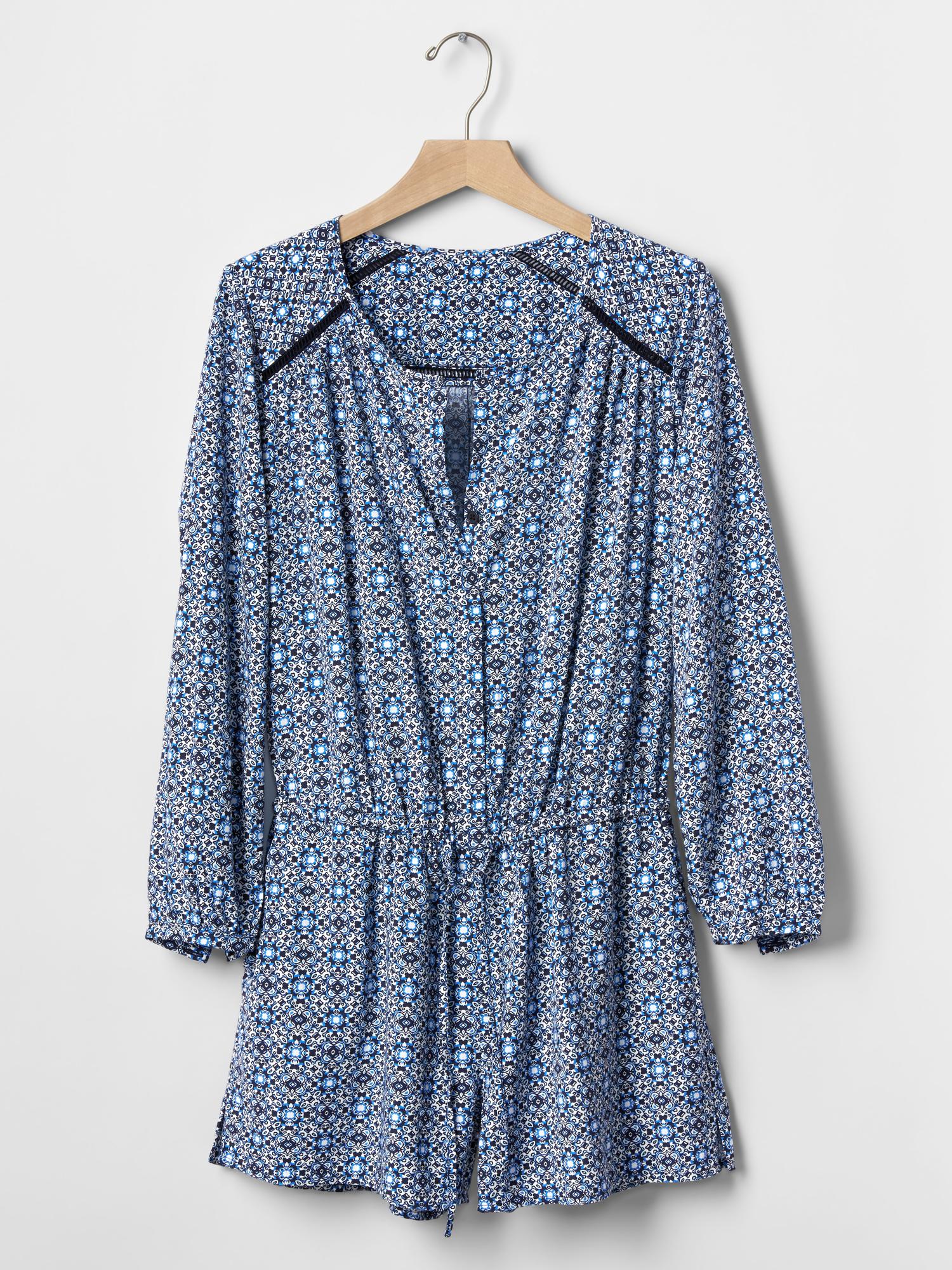 Long sleeve print romper | Gap