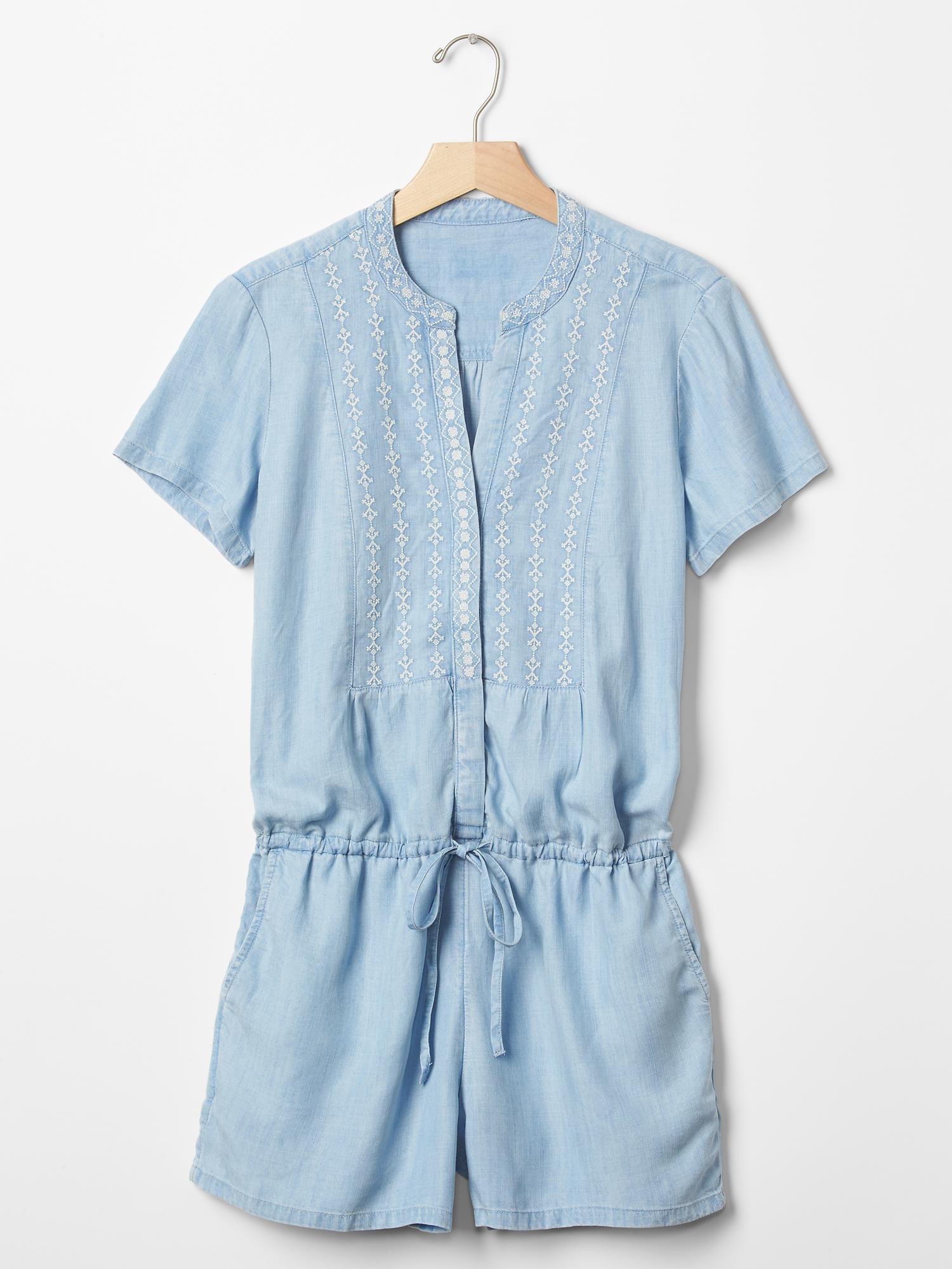 TENCEL™ embroidered romper | Gap