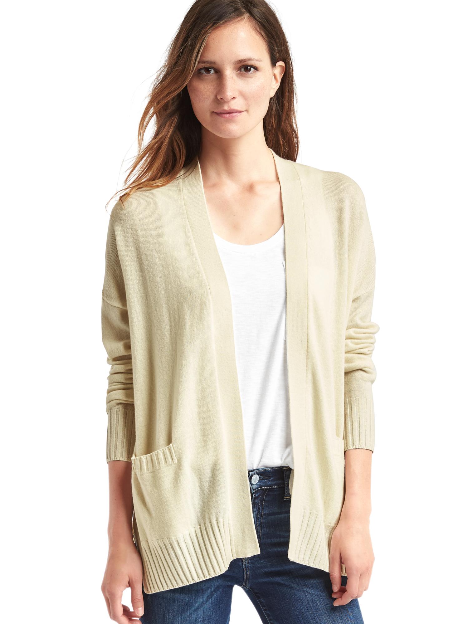 Merino wool blend open cardigan | Gap
