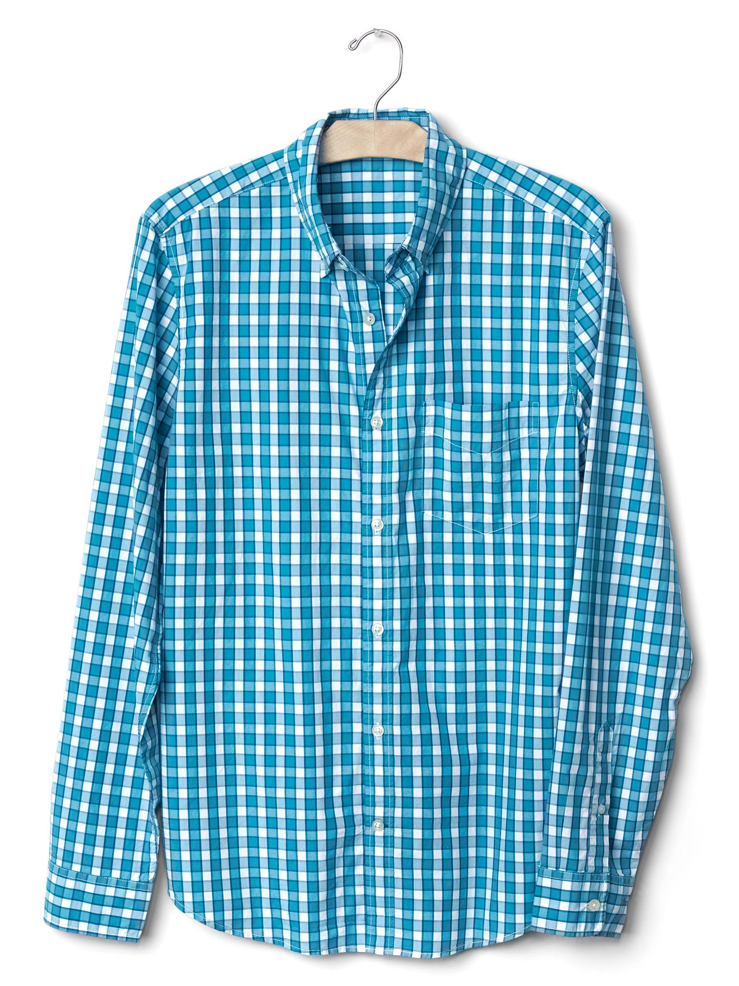 True wash checkered slim fit shirt | Gap