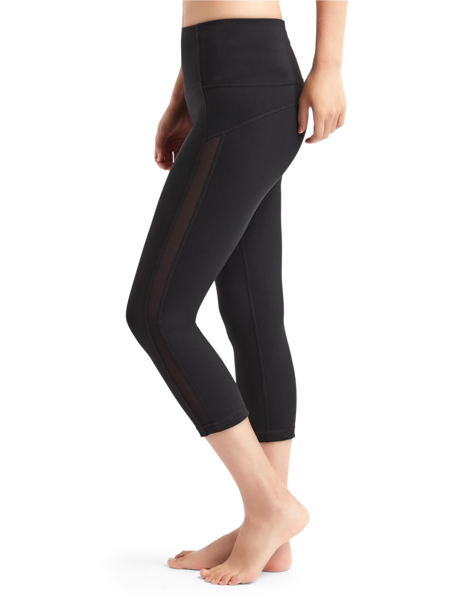 GapFit Blackout Technology mesh-stripe high rise capris | Gap