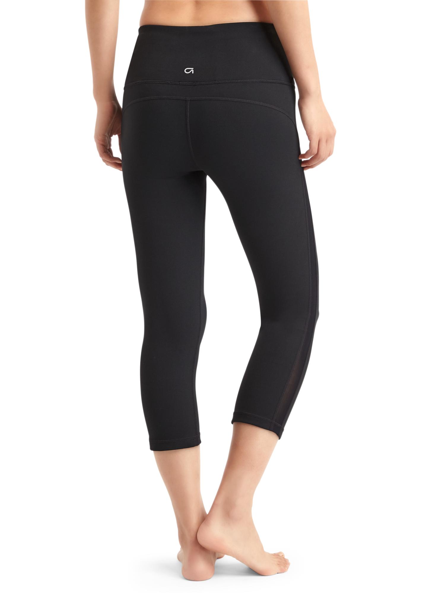GapFit Blackout Technology mesh-stripe high rise capris | Gap