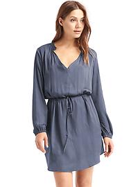 Silky split-neck dress | Gap