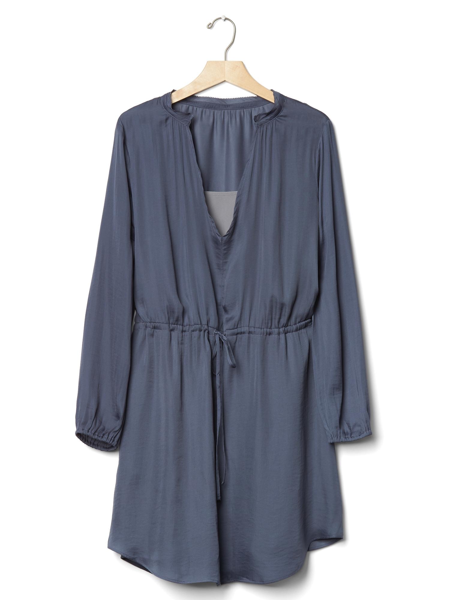 Silky split-neck dress | Gap