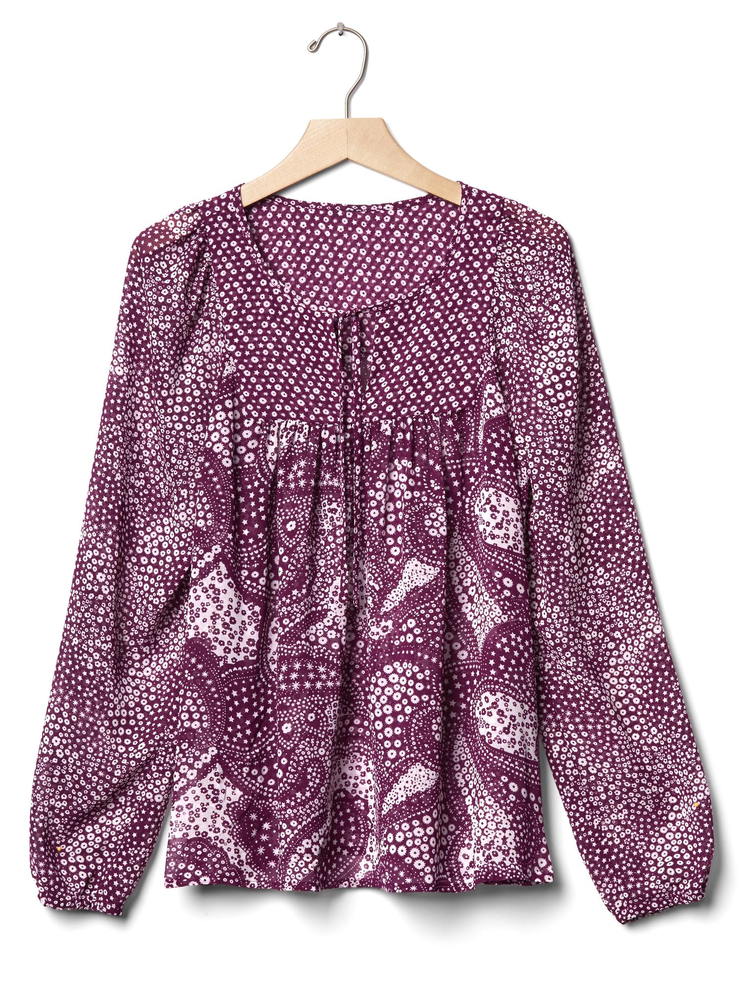 Split neck print blouse | Gap