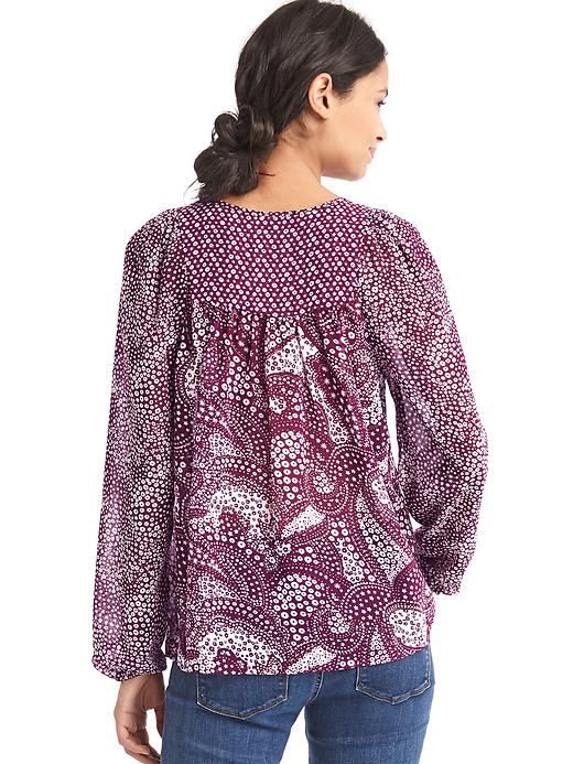 Split neck print blouse | Gap