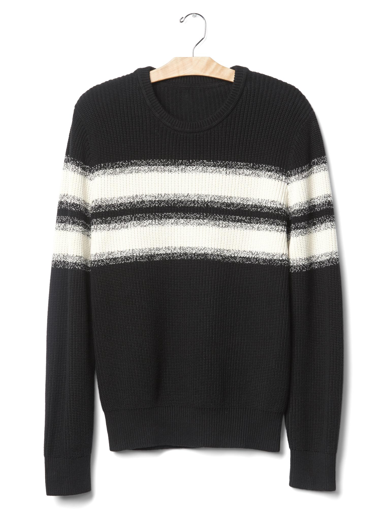 Gradient chest-stripe crewneck sweater | Gap